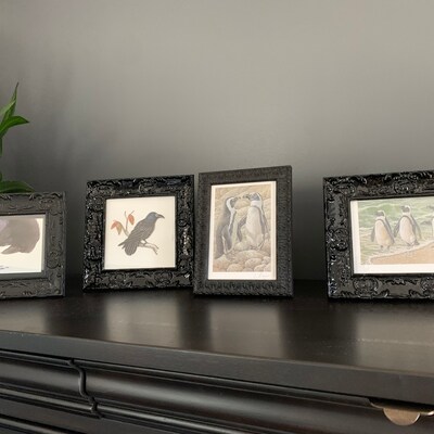 Victorian Glossy Picture Frame Lacquer Ornate Funky Gothic Glam White ...