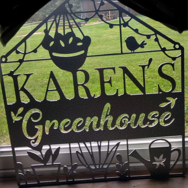 Custom Metal Greenhouse Sign ~ Hanging Personalized Garden Sign - Etsy