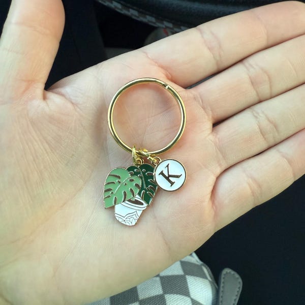 Monstera Green Leaves Keychain for Girls - Etsy