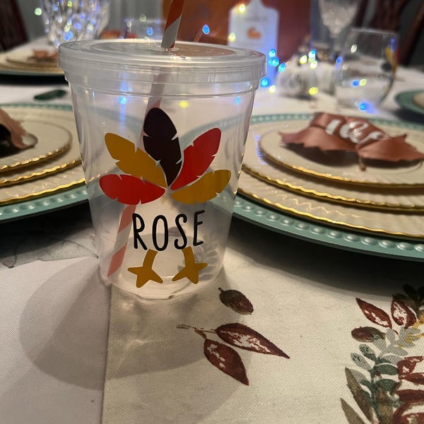 Kids Thanksgiving Cups Personalized, Thanksgiving Party Cups for Kids ...