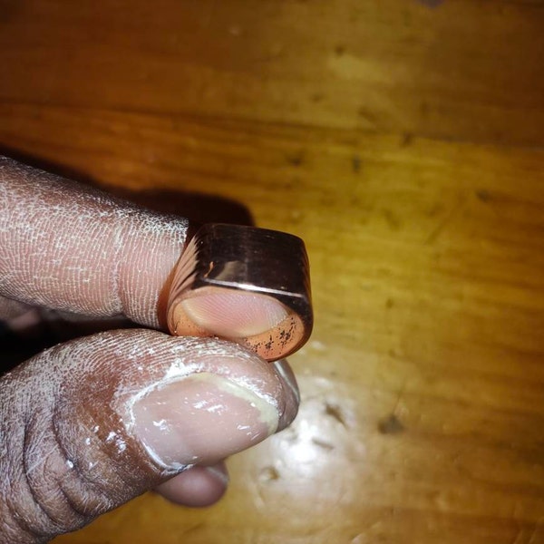 Pure Copper Signet Ring , Men's Copper Square Signet Ring ,solid Copper ...