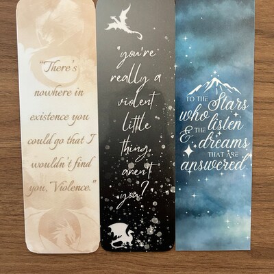 ACOTAR Series Bookmarks L ACOTAR Quotes - Etsy