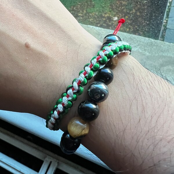 Jamaican Flag Bracelet Jamaica Country Handmade Bracelet, Jamaican Flag ...