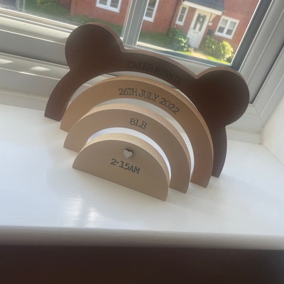 Personalised Wooden Stacking Bear Baby Gift New Baby Keepsake / Gift - Etsy