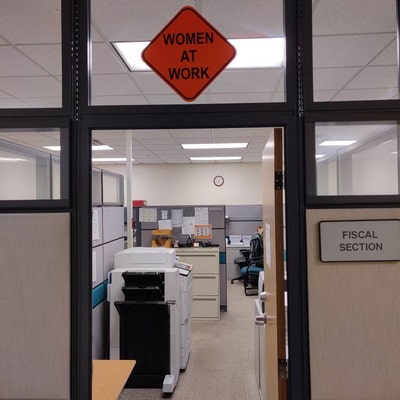 Reflective women at Work Sign 12 - Etsy