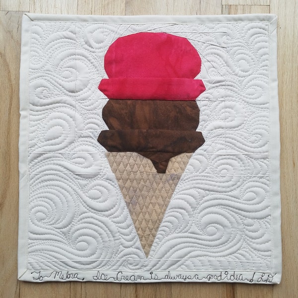 Ice Cream Cone Quilt Block, FPP Block Pattern, Modern Foundation Paper ...