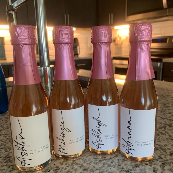 Bridesmaid and Maid of Honor Wine Labels, Will You Be My Bridesmaid ...