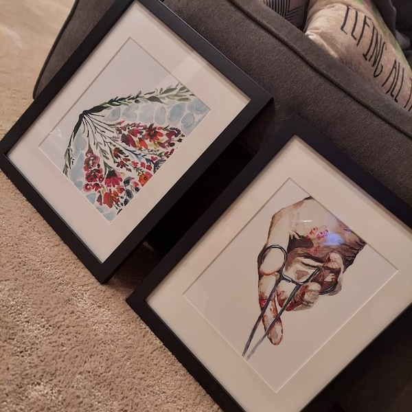 Surgeon Hand Watercolor Print - Surgery Art - Abstract Anatomy Art ...