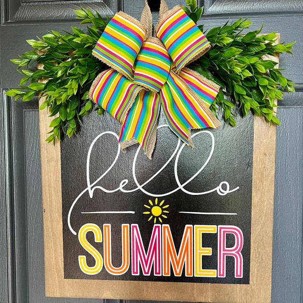 Summer Front Door Decor | Hello Summer Wreath | Summer Wreath ...