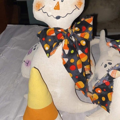 Candy Corn Ghost Epattern...primitive Halloween Ghost Cloth Doll ...