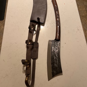 Big Falcata Sword With Straight Handle, Long Kukri Machete Handmade in ...