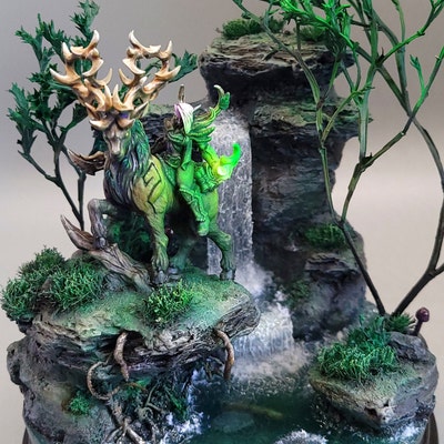 Wood Elf Mage Stag Rider Dnd Miniature Tabletop RPG Mini D&D Figurines ...