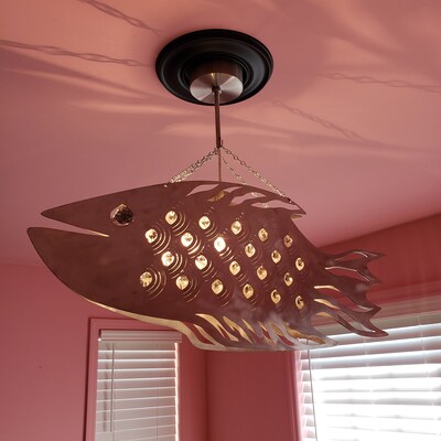 Ceiling Light, Fishmetrics, Unique Design, White Steel, Fish Light ...