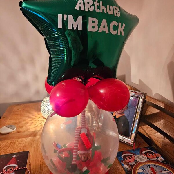 Personalised Elf Arrival Balloon Kit ELF BALLOON Elf POP Balloon - Etsy UK