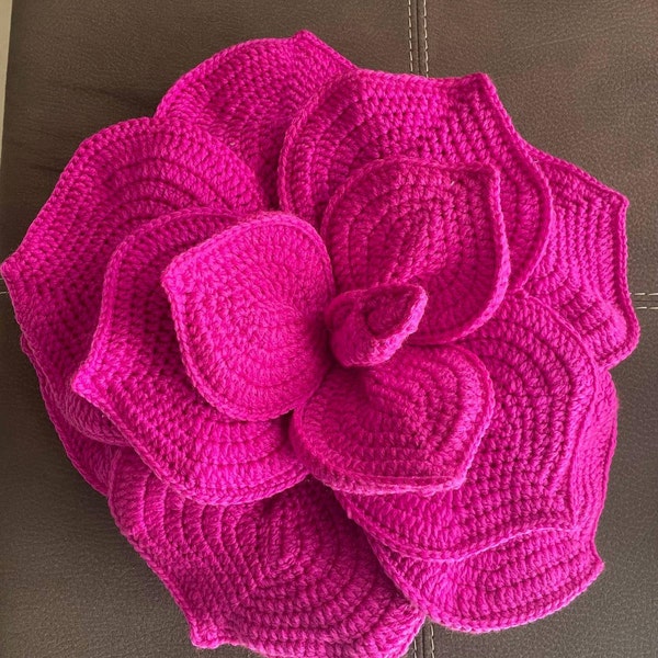 Crochet Rose Cushion Pattern: Photo Tutorial (PDF Pattern) - Etsy