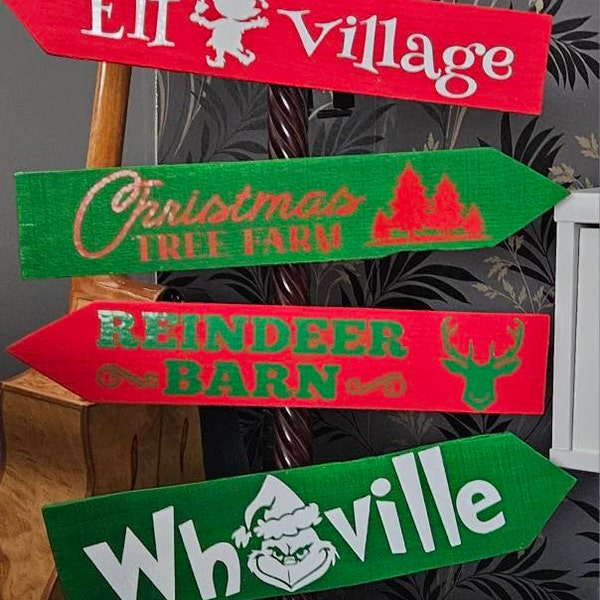 Big BUNDLE, Christmas Direction Post Signs Svg, Farmhouse Christmas Svg ...