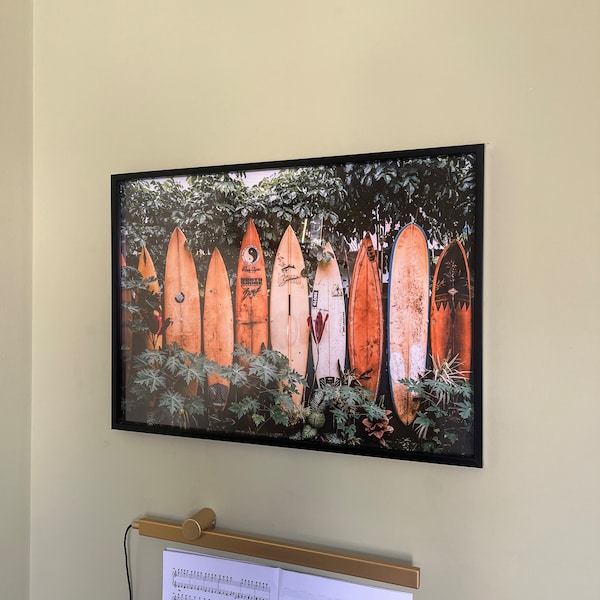 Surfboards in Hawaii, Tropical Forest Landscape, Surfing Ocean Print ...