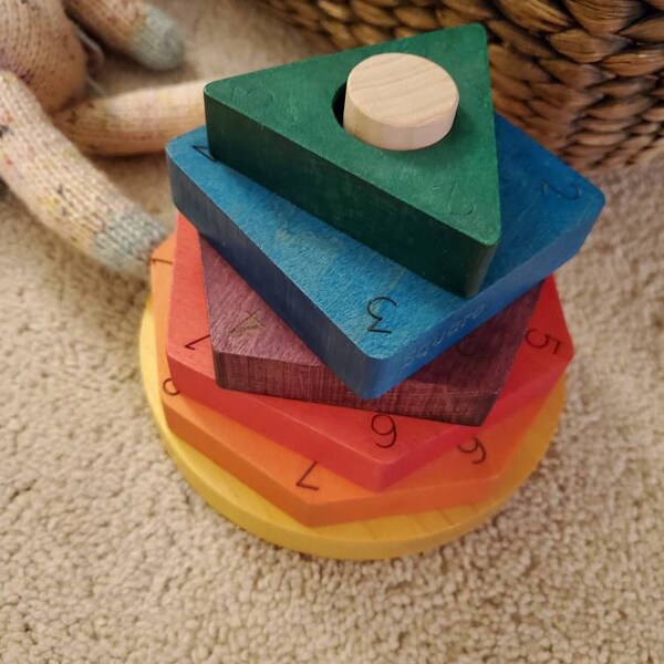 Shape Stacker - Color or Unfinished - Etsy