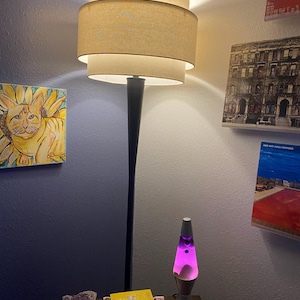 3-tier 18 Hardback Lamp Shade in Off-white Muslin Fabric With Edge ...