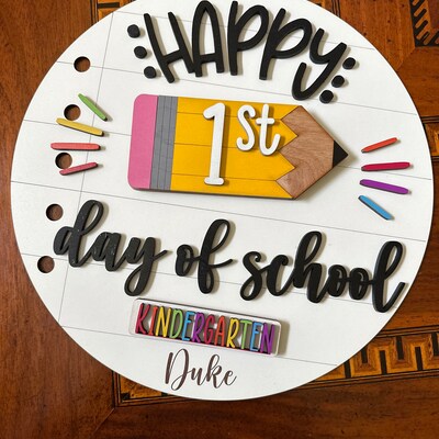 Kids Interchangeable First Day of School Sign, 100th Day of School ...