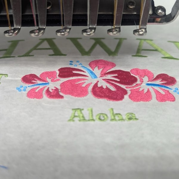 Hawaii Aloha Logo Embroidery Design, Machine Embroidery File, Beach ...