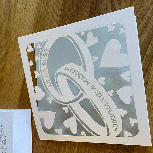 Personalised Entwined Wedding Rings Card - Etsy UK