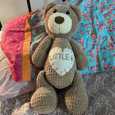 Personalized Stuffed Teddy Bear, Custom Plush, Crochet Bear - Etsy