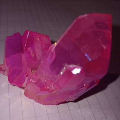 Angel Aura Pink Crystal Cluster Titanium Pink Quartz Gemstone Mineral ...
