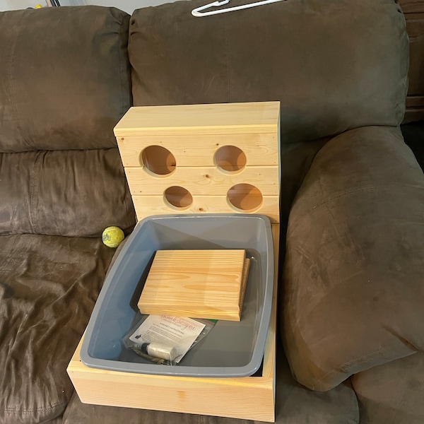 Rabbit Hay Feeder, Litter Box & Mesh Grate, Litter Pan Hay Feeding ...
