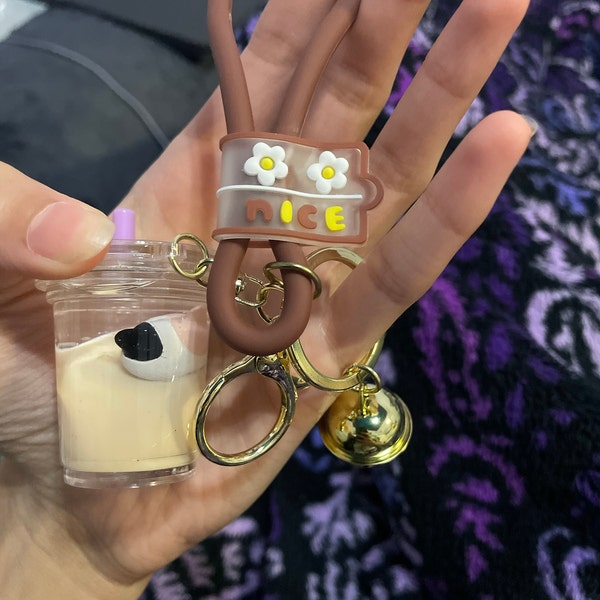 Astronaut Liquid Keychain, Boba Keychain, Quicksand Keychain, Kawaii ...