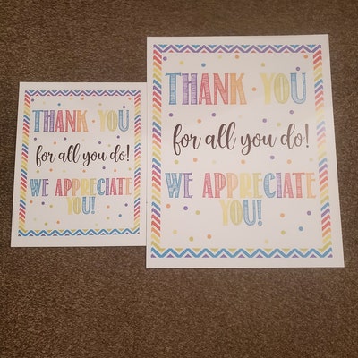 Appreciation Week Printable Sign Teacher and Staff Employee, Instant ...