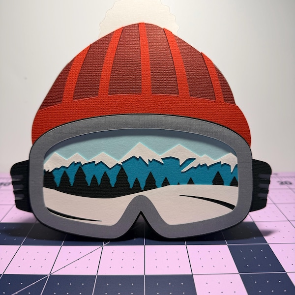 Skiing Goggle Greeting Card Svg, Snowboarding Greeting Card Svg, Ski ...