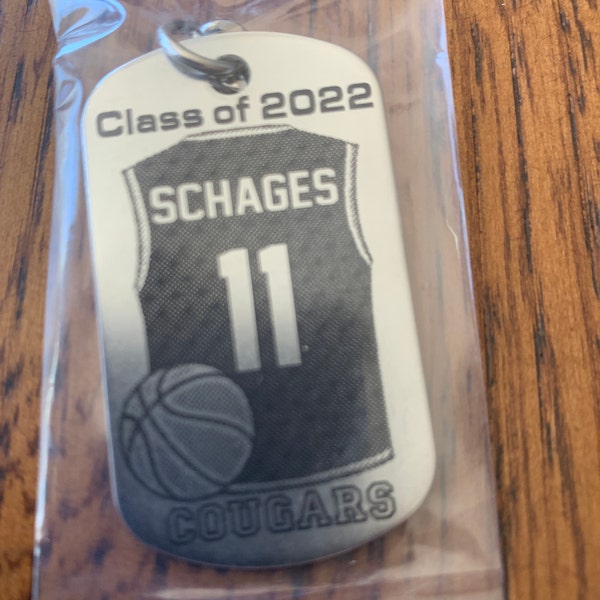 BASKETBALL Player Graduation Keychain or Bag Tag, Personalized FREE ...