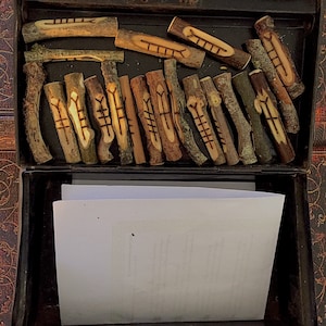 20 Celtic Tree Ogham Staves Made With Corresponding Woods With Pouch ...