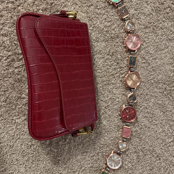 Punk Multicolor Watch Bag Strap, Trendy Clocks Metal Bag Chains, Y2K ...