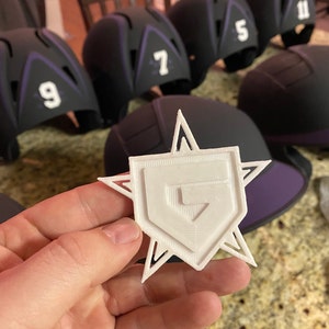 Custom Made 3D Baseball Helmet Decal. 3D Printed Team Logo Decal 9 Pcs ...