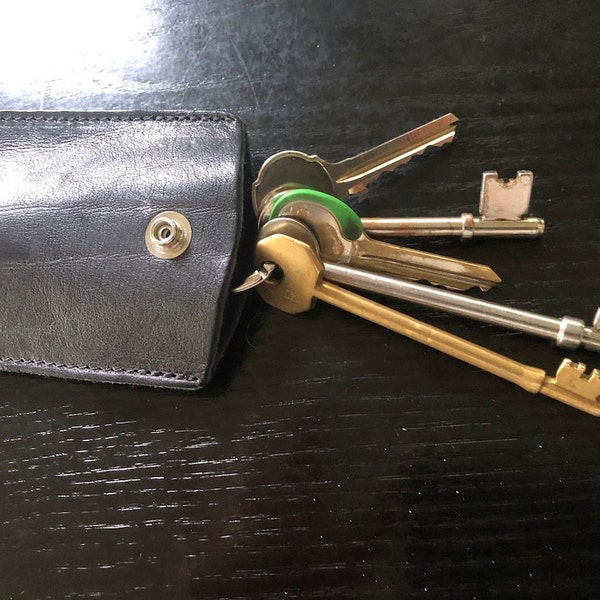 Black Leather Bell Key Holder - Etsy