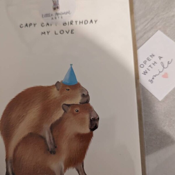 Funny Capybara Couple Birthday Card • Personalised Animal Gifts for Her ...