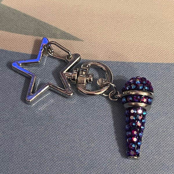 Crystal Microphone Keychain(platinum-plated Keychain) / Swarovski ...