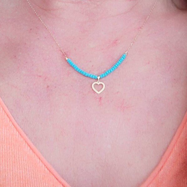 14K Solid Gold Heart Rhythm Ring / Zigzag Ring / Jewelry / Dainty ...
