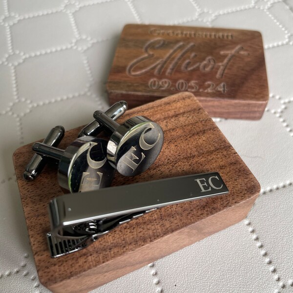 Metal Cufflinks, Personalized Wedding Day Cuff Links Gift for Groom Dad ...