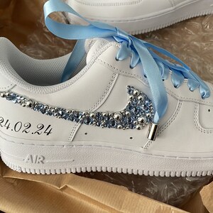 Custom Nike Air Force 1 AF1 Bridal Wedding Shoes Swarovski Crystals ...