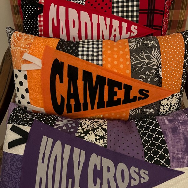Pennant Pillow | College Pillow | Graduation Gift | Dorm Room | Team ...