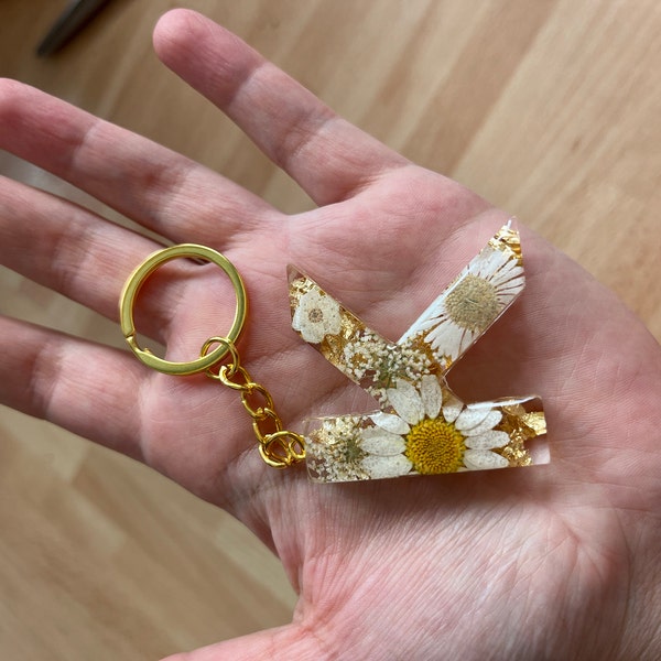 Personalised Ocean Resin Initial Keyring, Beach Keychain, Teacher Gift ...