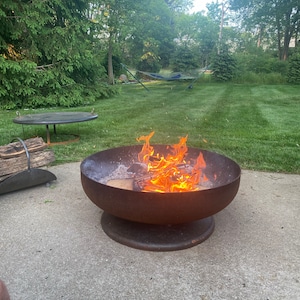 48 Inch Shallow Depth Steel Fire Pit Custom Fire Pit Outdoor Fire Pit ...