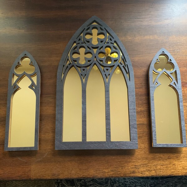 Gothic Mirror, Set of 3, GOLD Mirrors, Witchy, Cathedral - Etsy