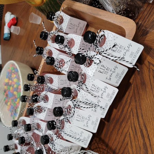 RIP to My Twenties - Party Favors Nips Mini-alcohol Shot Bottle Tags ...
