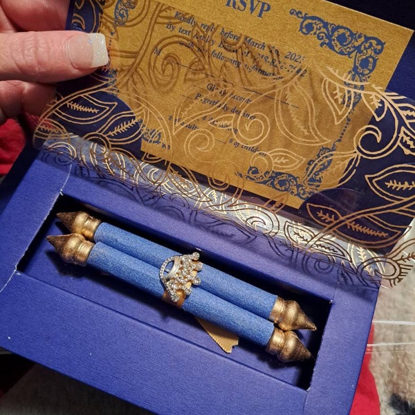 Cinderella Mini Scroll Invitation Sample Kit - Royal Theme, Scroll ...