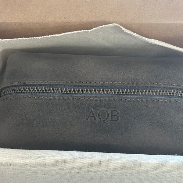 PERSONALIZED Dopp Kit Mens Leather Dopp Monogrammed Grooming Kit ...