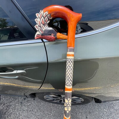 VIP Ram Walking Stick Walking Cane Wood Cane Hand Carved Hiking Stick ...